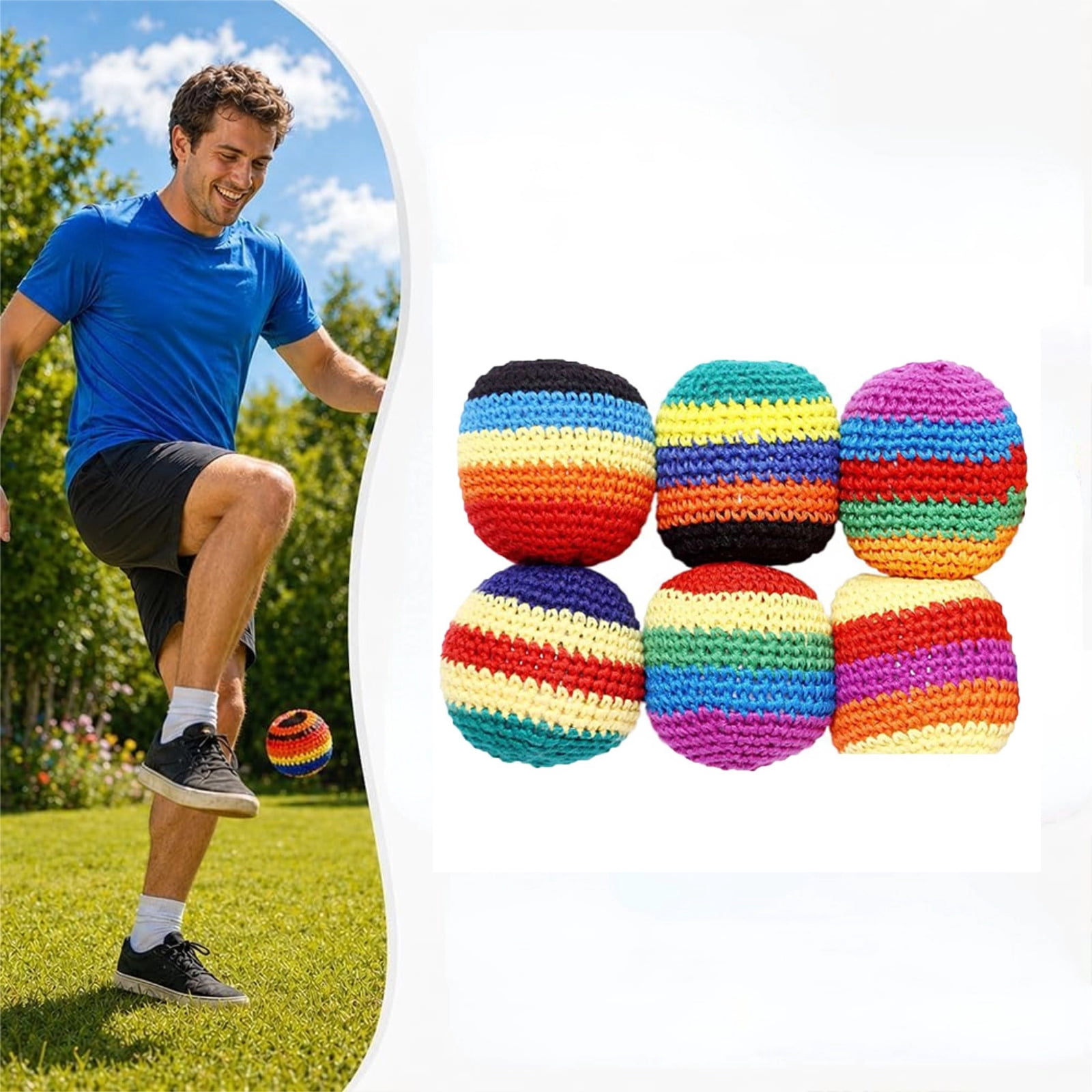 Coordination Training Knitted Footbag Sack, 6/12/24PCS Handmade Crochet ...