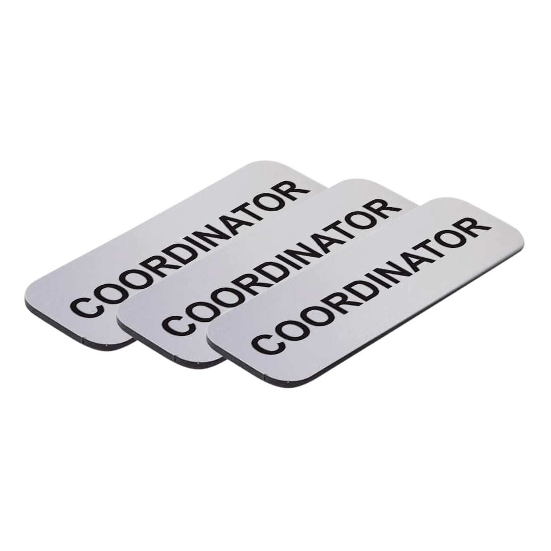 Coordinator 1 x 3" Name Tag/Badge, Silver, (3 Pack) - Walmart.com