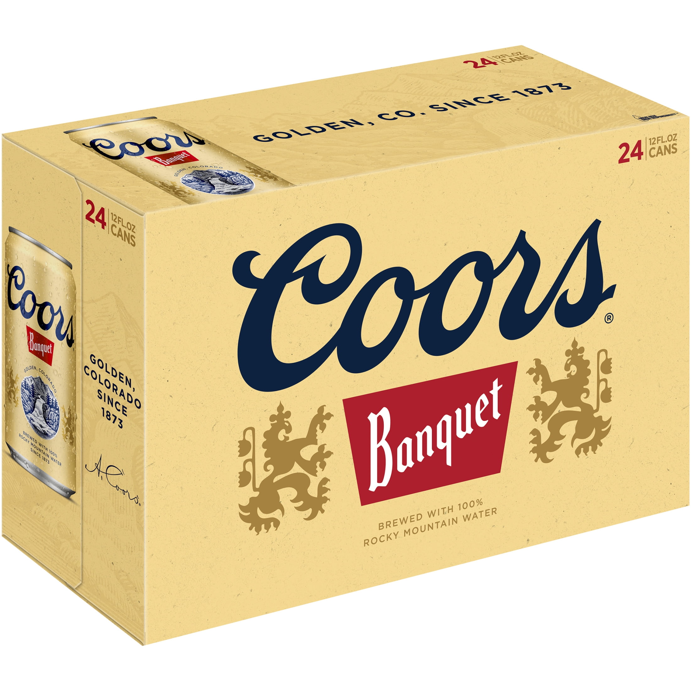 Coors Banquet American Beer, 24 Pack, 12 fl oz Aluminum Cans, 5% ABV ...