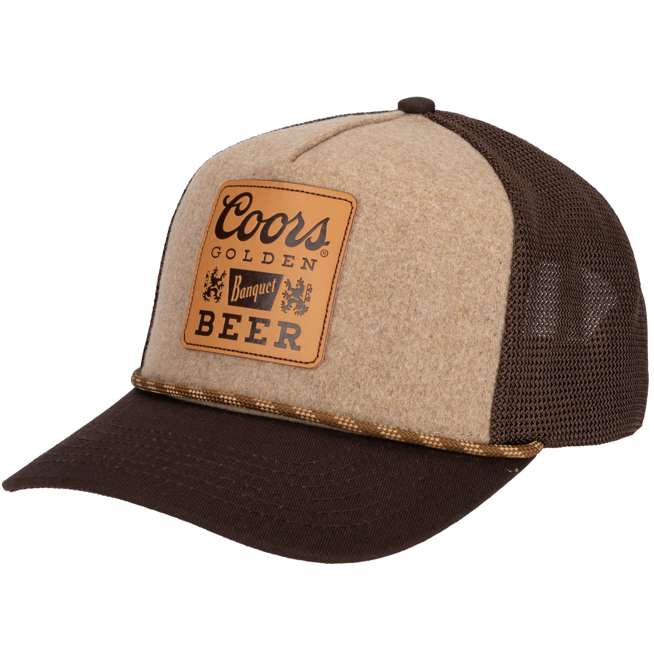 Coors 887597 Banquet Golden Beer Leather Patch Logo Trucker Hat ...
