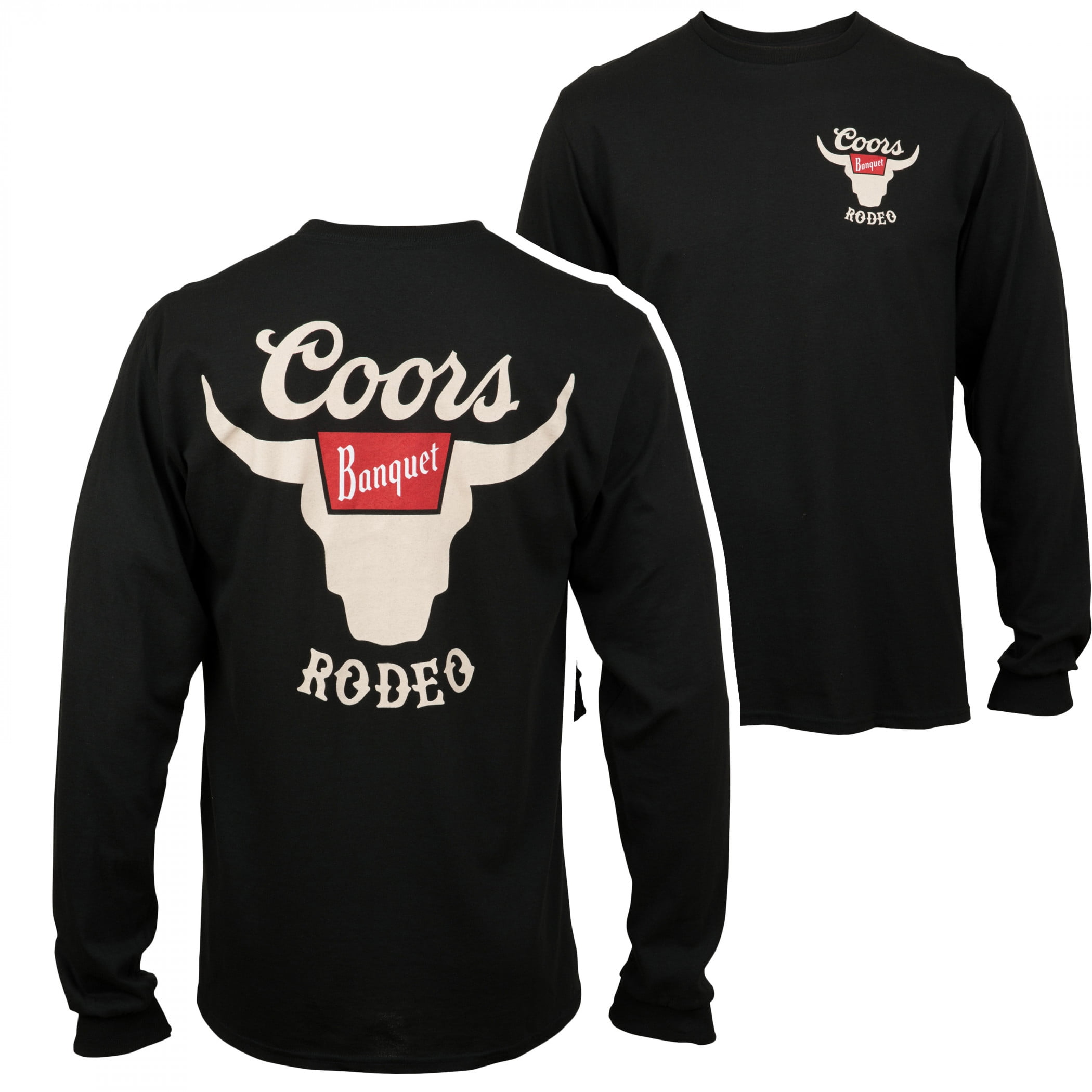Coors Banquet Rodeo Horns Logo Front and Back Print Long Sleeve Shirt ...