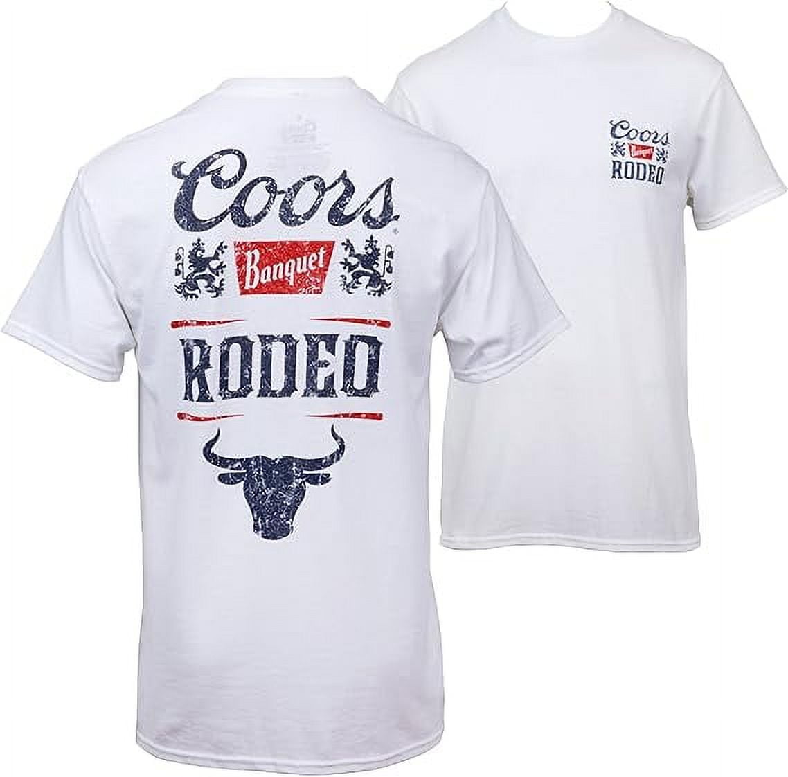 Coors Banquet Rodeo Logo Distressed Front and Back Print T-Shirt ...