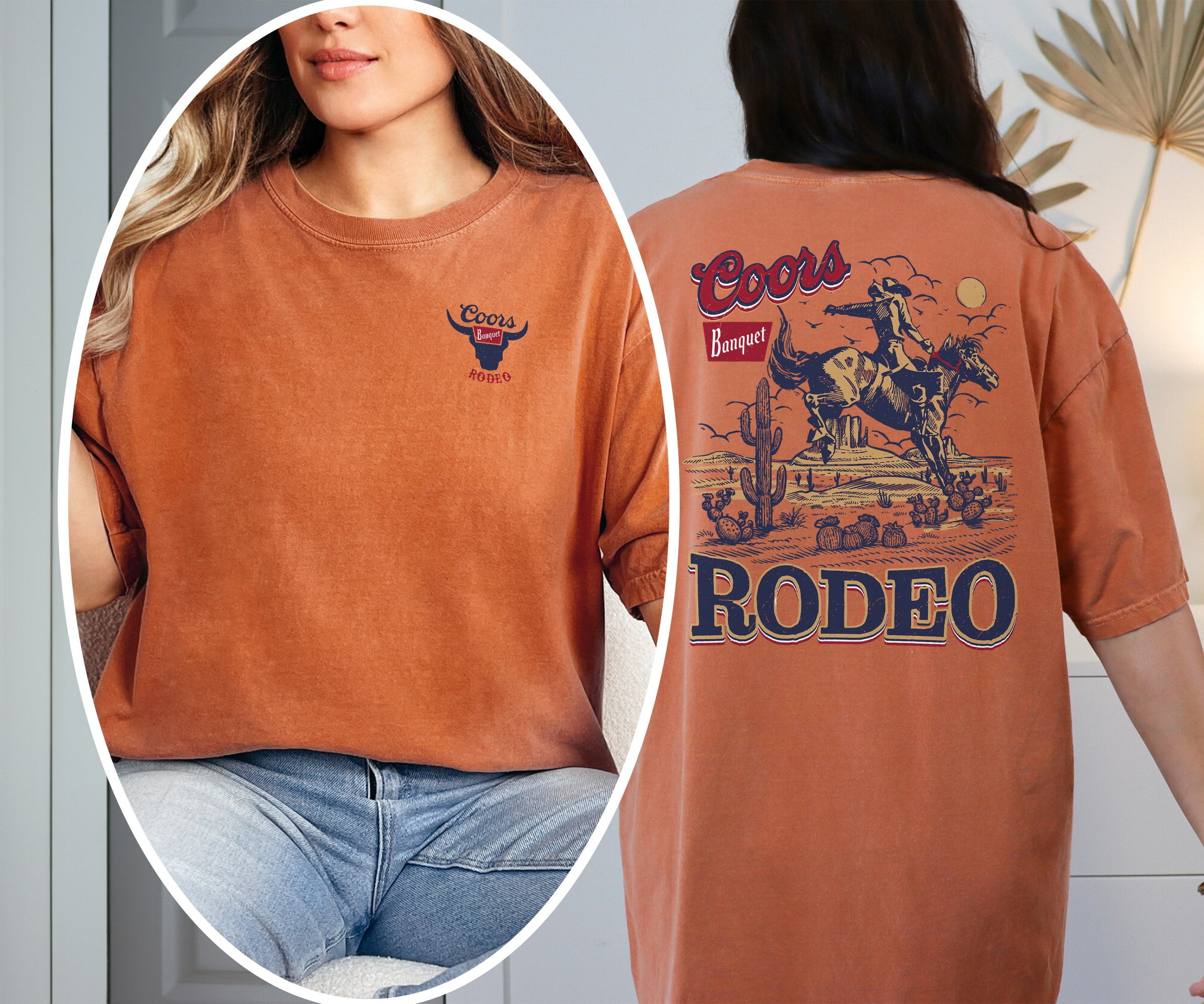 Coors Banquet Rodeo T-Shirt, Cowboy Graphic Tee, Style Casual Wear ...