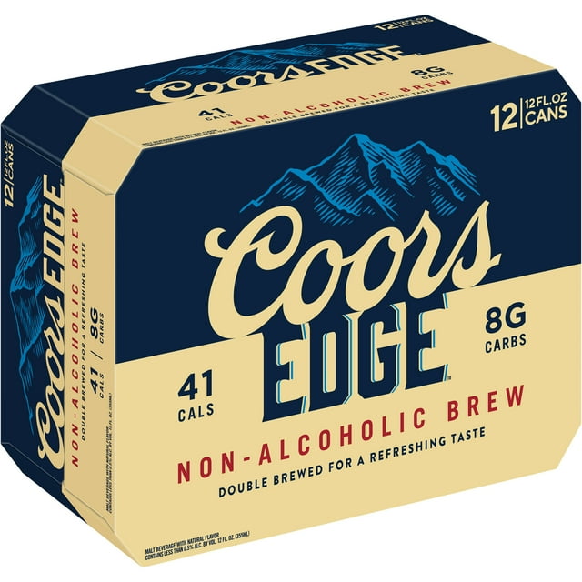 Coors Edge Non-Alcoholic Beer Multipack, 12 Pack, 12 fl oz Cans, 0.4% ABV - Walmart.com