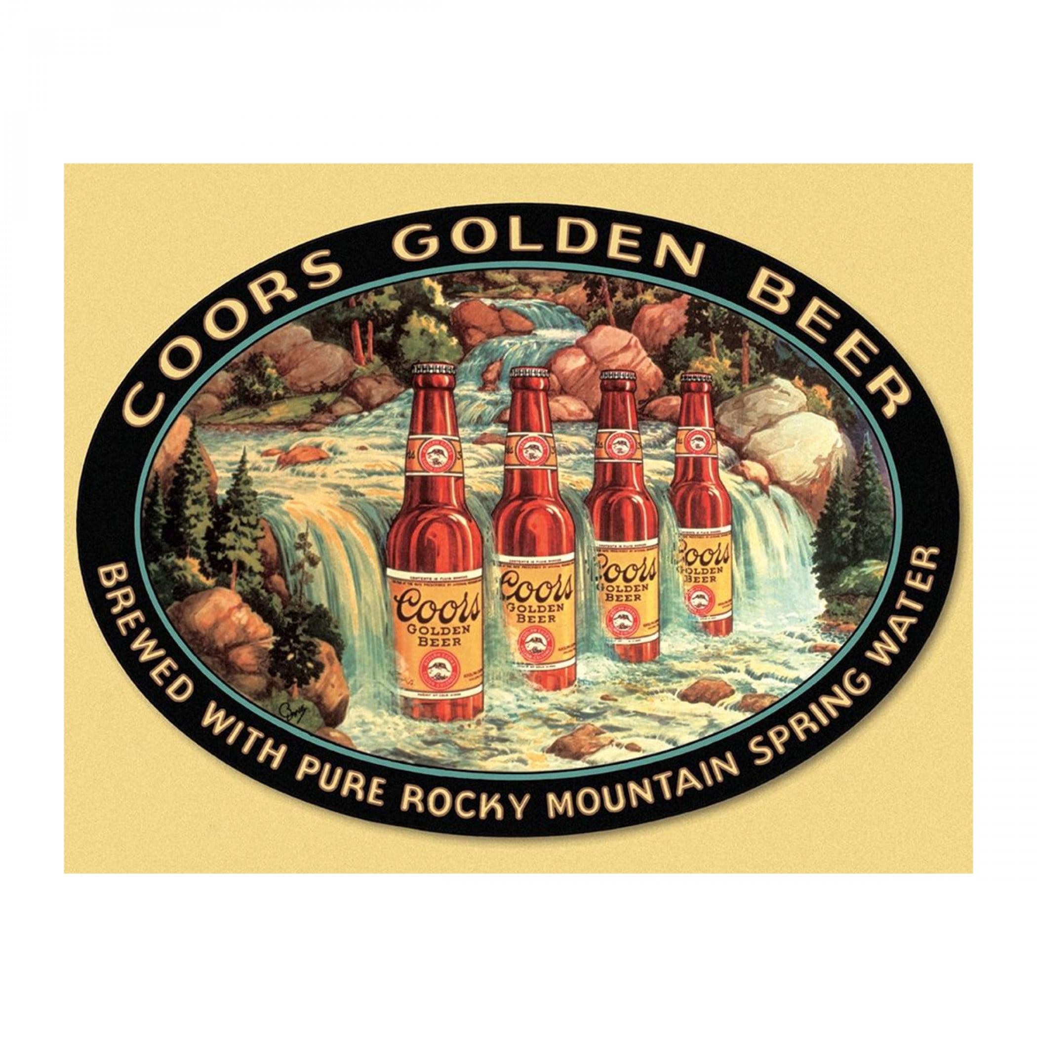 Coors Golden Beer Waterfall Tin Sign - Walmart.com