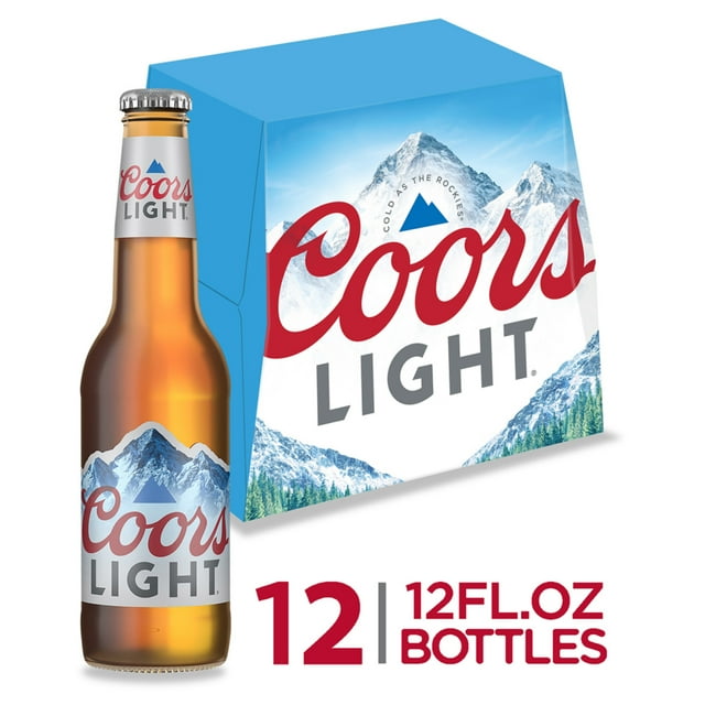Coors Light Beer, 12 Pack, 12 fl oz Glass Bottles, 4.2% ABV, Domestic ...