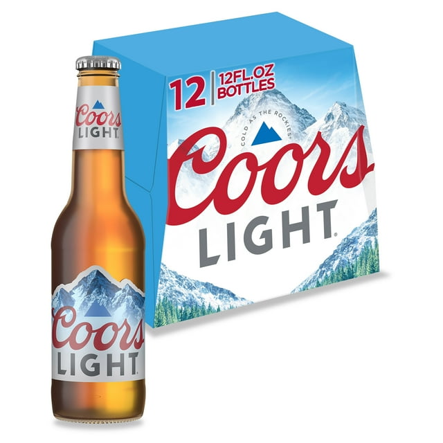 Coors Light Beer, 12 Pack, 12 fl oz Glass Bottles, 4.2% ABV, Domestic ...