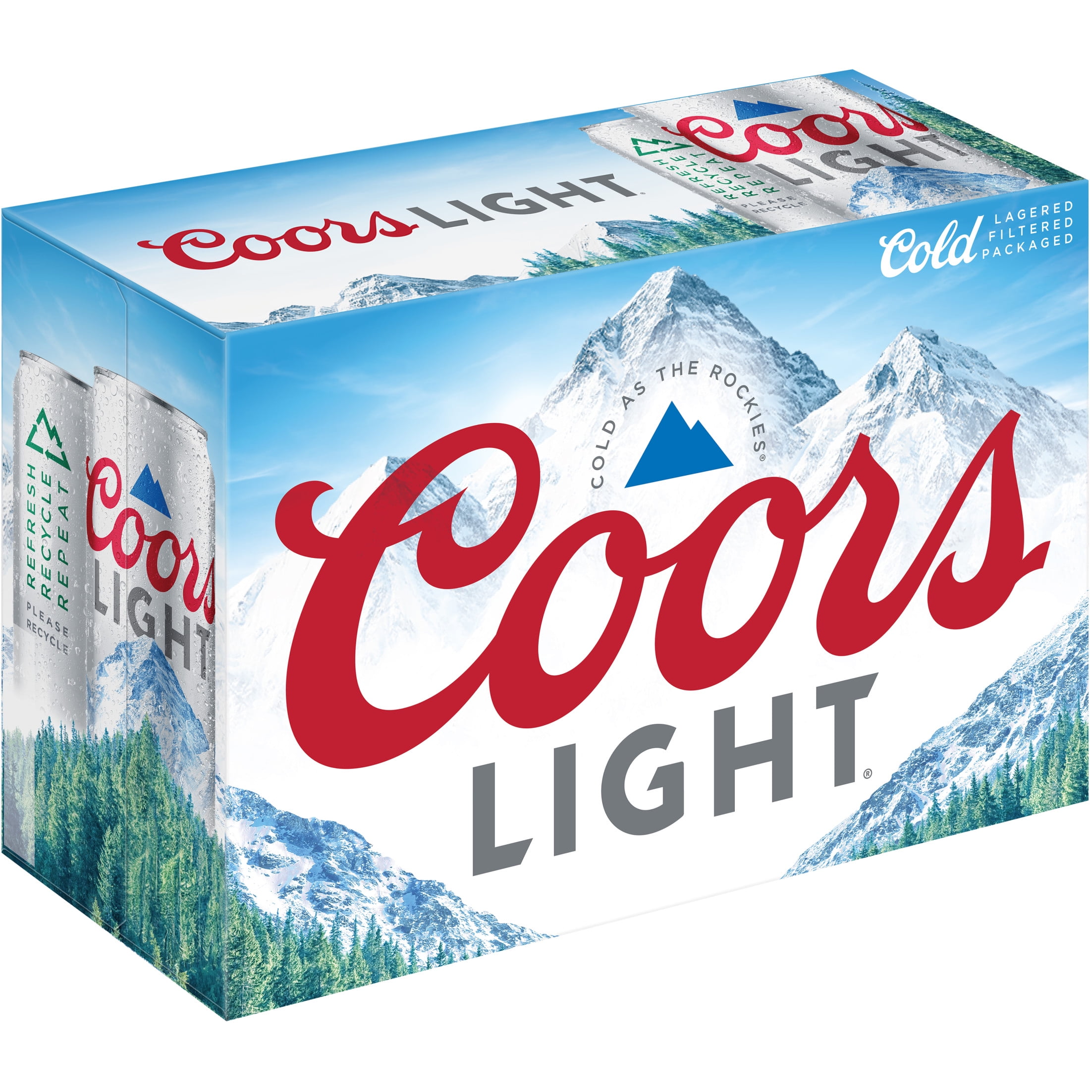 Coors Light Beer, 24 Pack, 12 fl oz Aluminum Cans, 4.2% ABV, Domestic ...