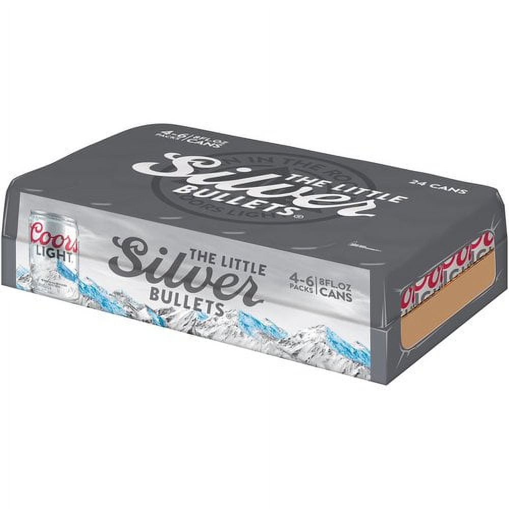 Coors Light Beer, 24 Pack, 8 fl oz Aluminum Cans, 4.2% ABV, Domestic ...