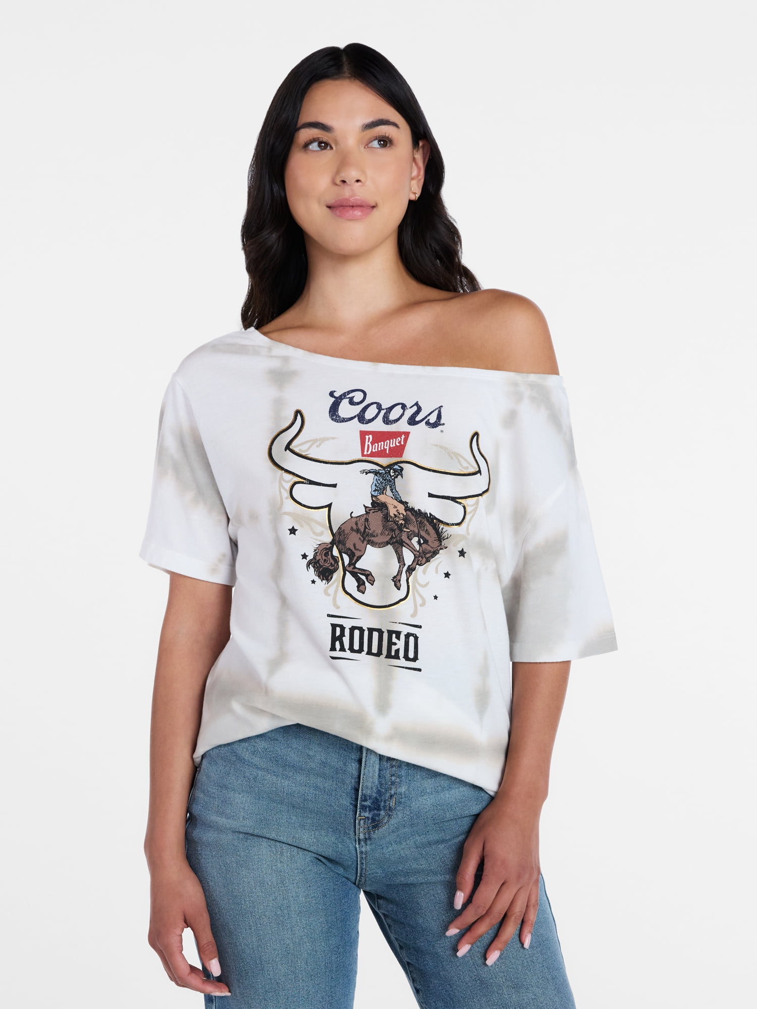 Coors Women's Off the Shoulder Graphic Print Tee, Sizes XXS-XXL ...