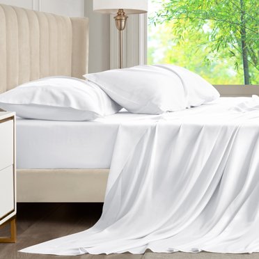 PURE BAMBOO Sheets Full Size Bed Sheets 4 Piece Set, Genuine 100% ...