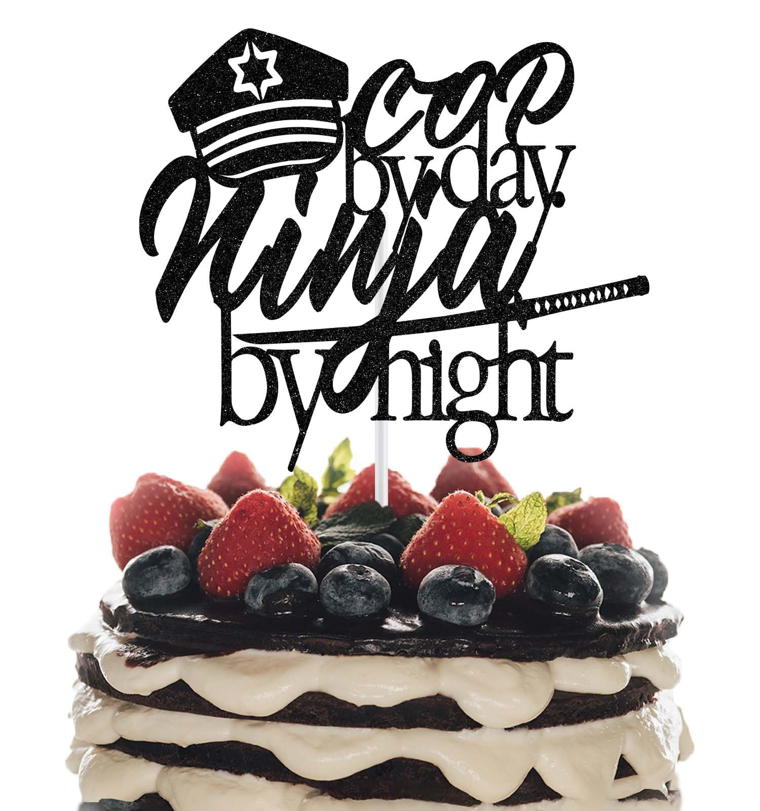 Cop By Day Ninja By Night Cake H2FSDTopper, Police Officer Graduation ...