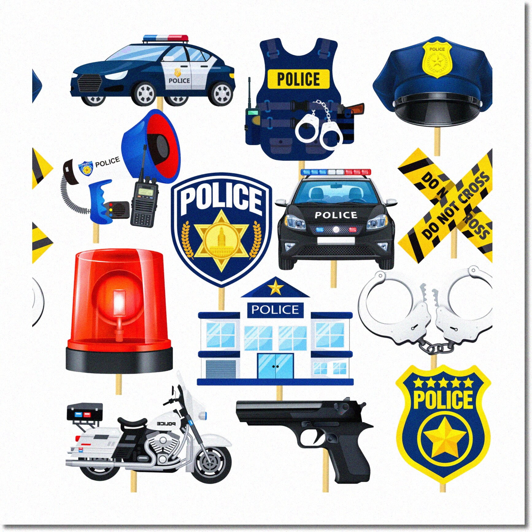 CopCraft Party Centerpiece Sticks - 26Pcs Cop Car Table Toppers ...