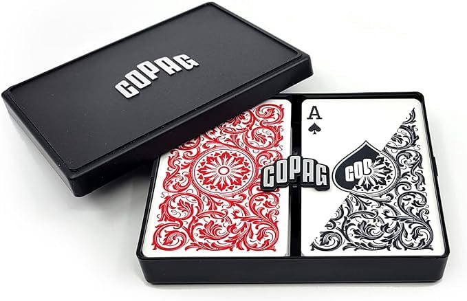 Copag 1546 Design 100% Plastic Playing Cards, Bridge Size (Narrow) Red ...