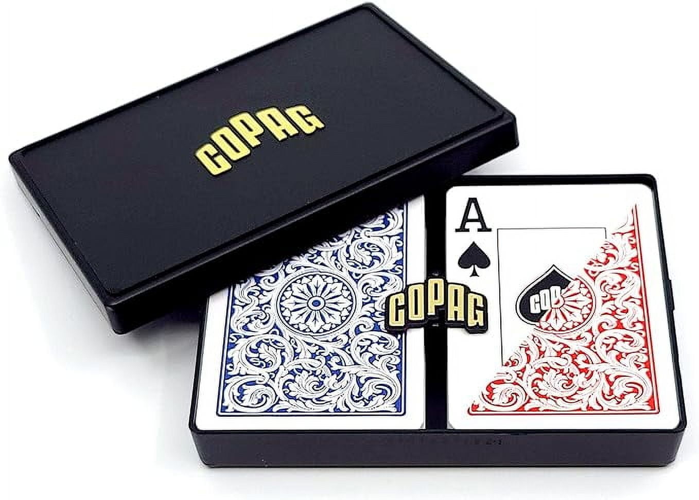 Copag 1546 Design 100% Plastic Playing Cards, Poker Size Red/Blue ...