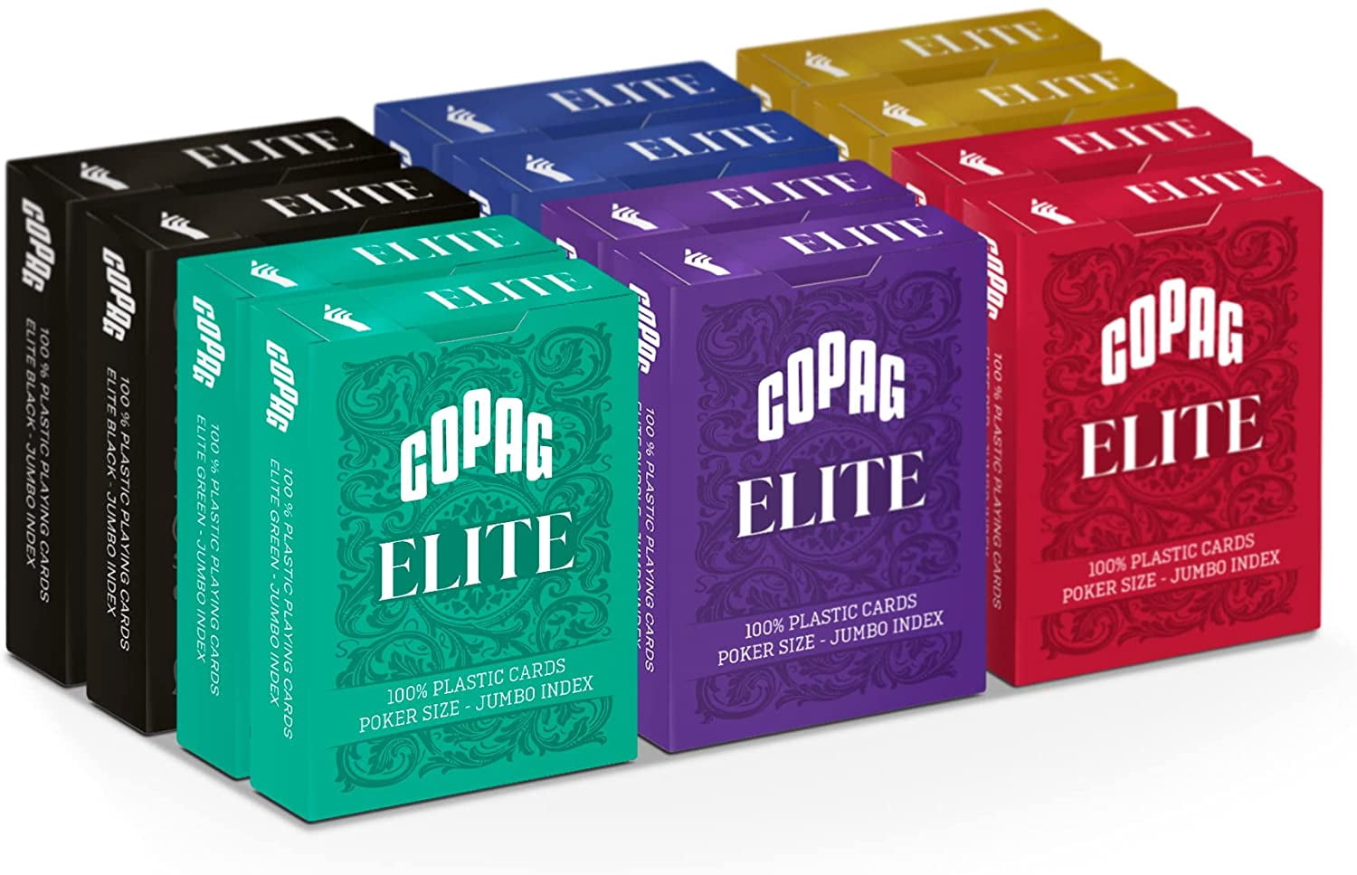 Copag Elite 100% Plastic Playing Cards, Poker Size (Standard) Jumbo ...