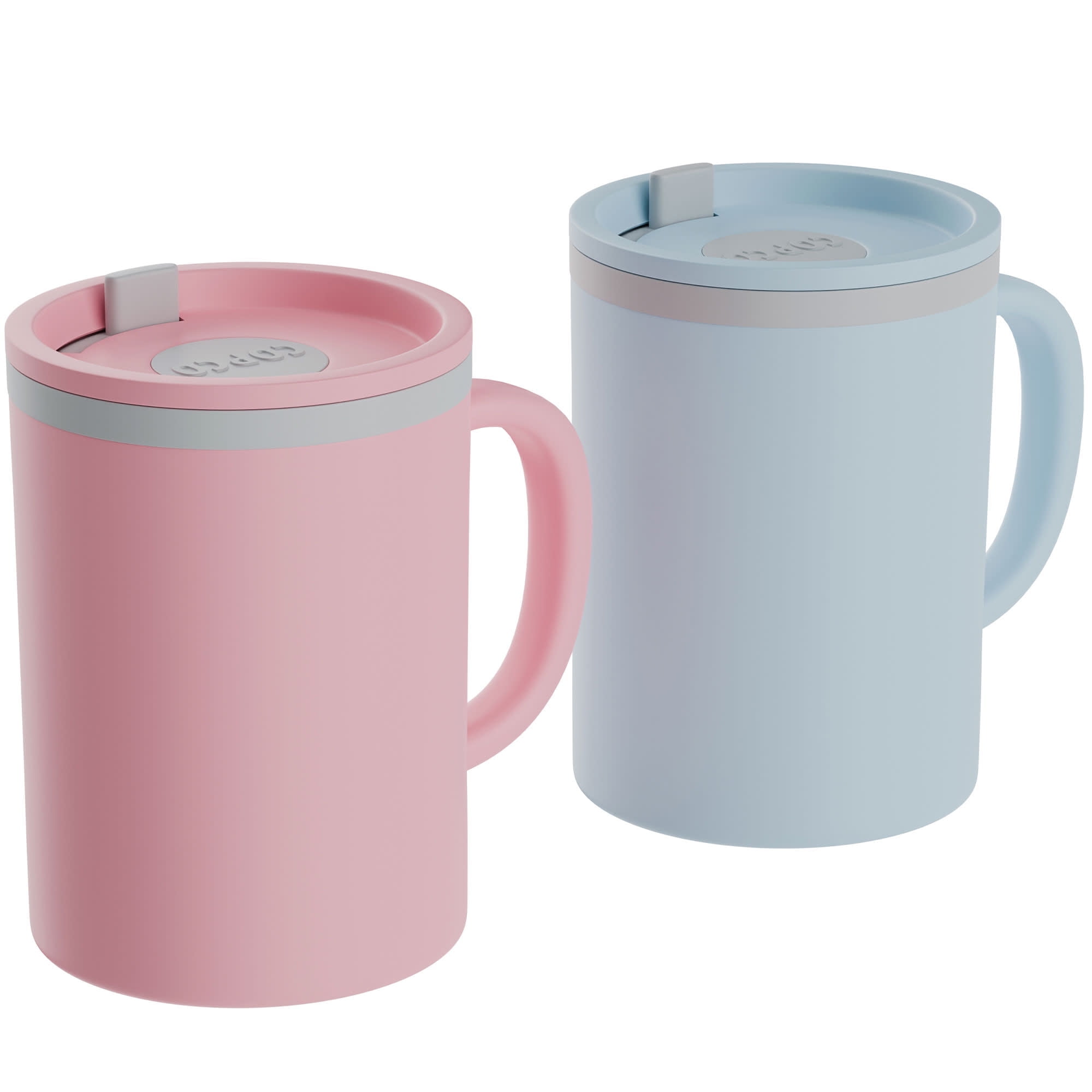 Copco, Mug Set of 2, 16 oz, Light Blue & Pink, BPA Free - Walmart.com