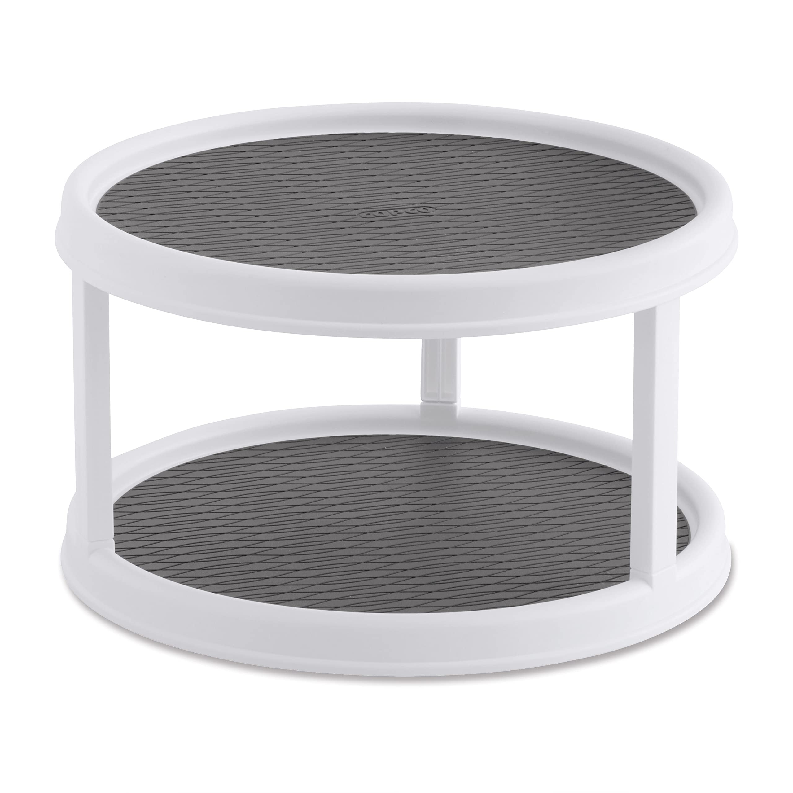 Copco Non-Skid Turntable, 2-Tier, 12-Inch, Durable & Easy Clean, White ...