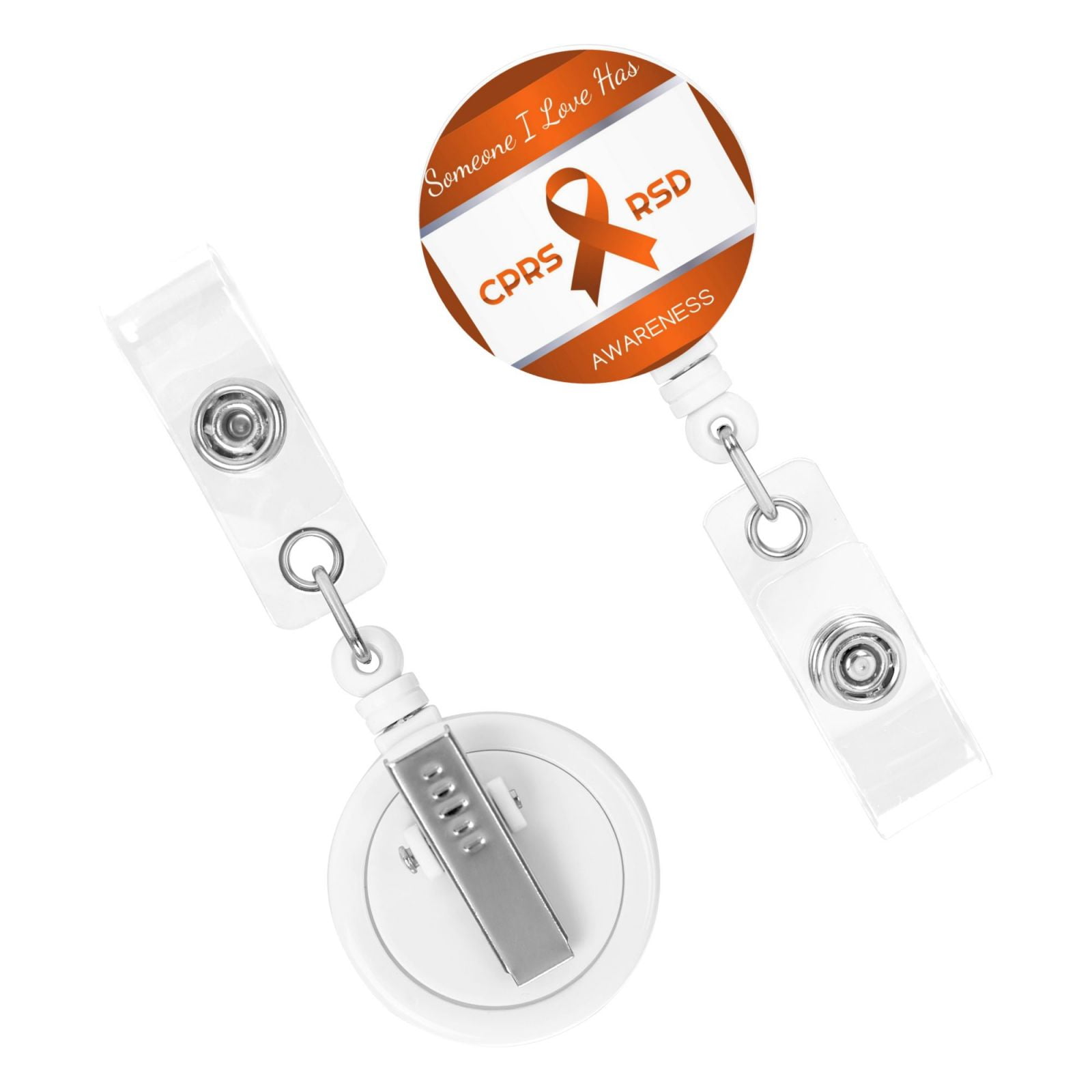Copd Awareness Month Orange Ribbon Badge Reel Retractable Badge Clip Id ...
