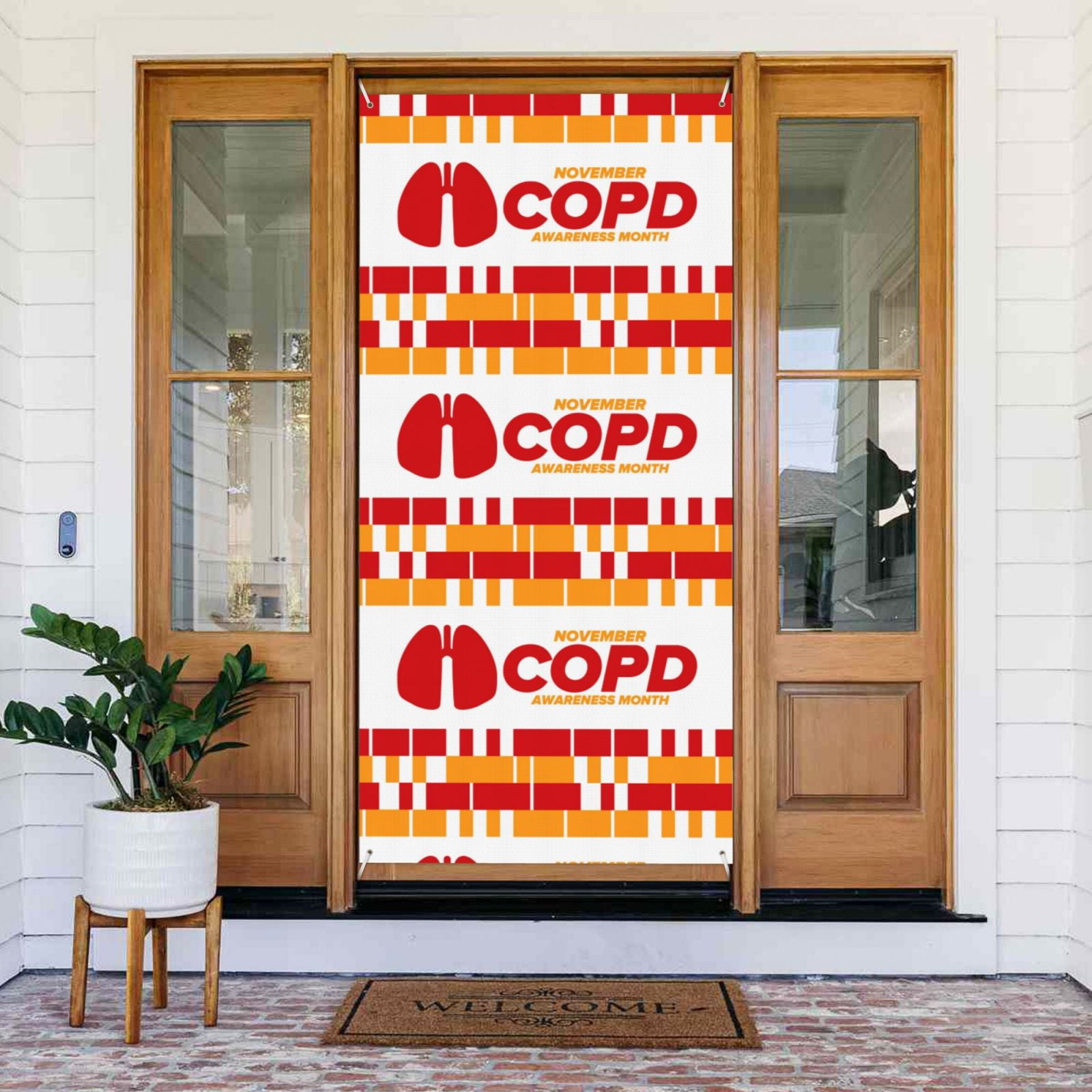 Copd Awareness Month Orange Ribbon Door Cover Decoration Backdrop Banner Porch Sign Photography ...