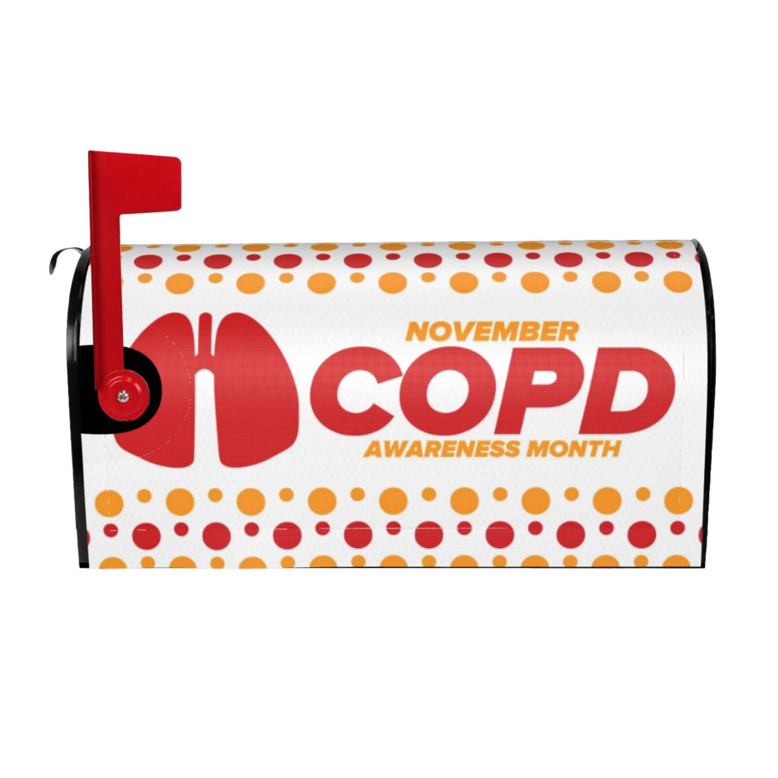 Copd Awareness Month Orange Ribbon Magnetic Mailbox Cover Post Box For ...