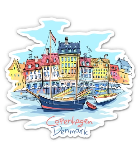 Copenhagen Denmark - 5" Vinyl Sticker - For Car Laptop I-Pad ...