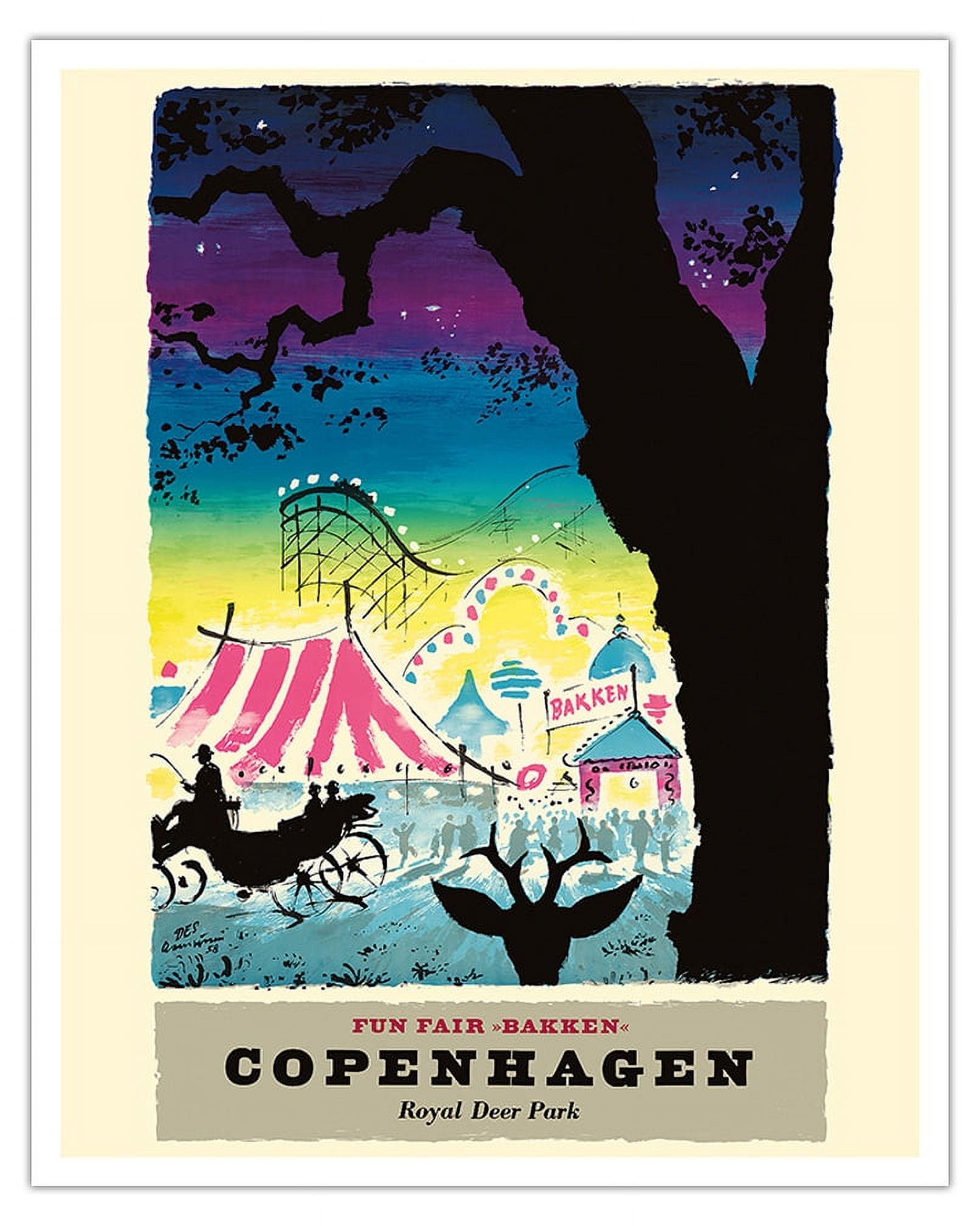 Copenhagen Denmark - Bakken Fun Fair Amusement Park - Royal Deer Park ...