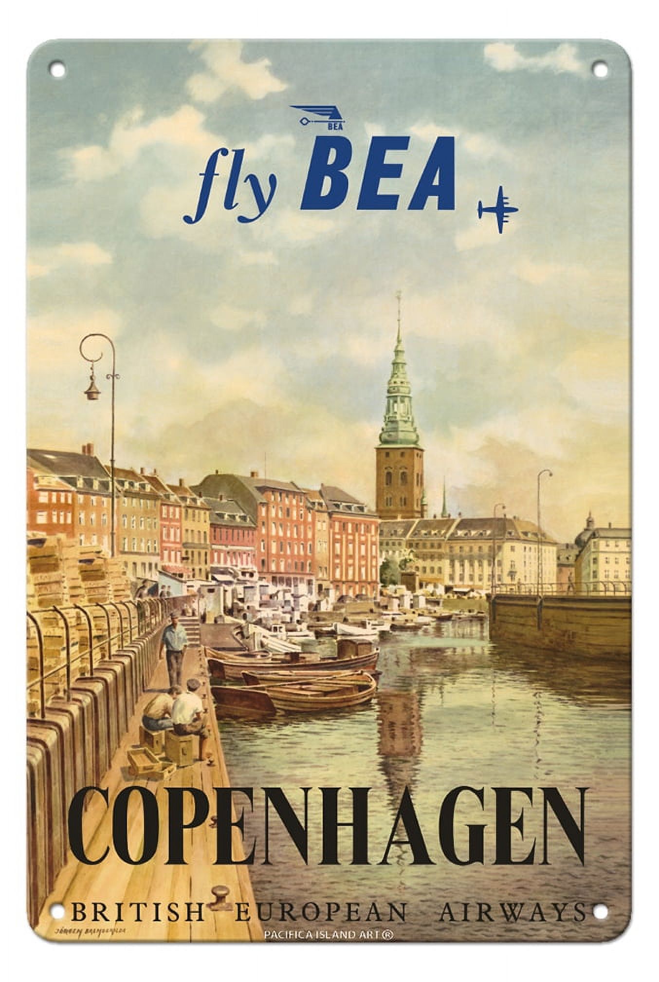 Copenhagen Denmark - British European Airways (BEA) - Vintage Airline ...