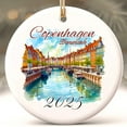 Copenhagen Denmark Noel Ornament, Copenhagen Ornament, Denmark Noel Gift, Watercolor Copenhagen ...