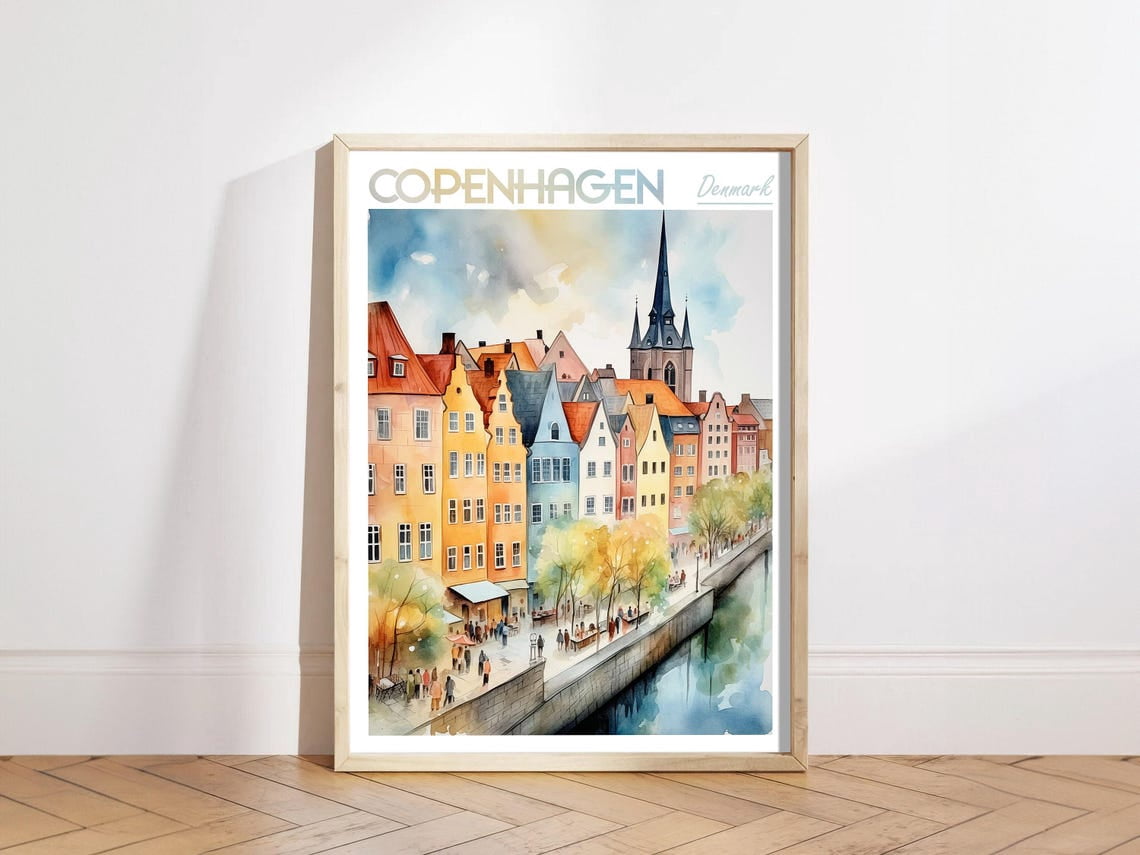 Copenhagen Denmark Pastel Travel Poster, Unframed Size 24x36 - Walmart.com