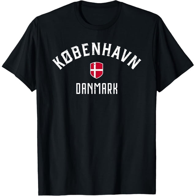 Copenhagen Denmark T Shirt Danish Flag Kobenhavn Danmark Tee T-Shirt ...