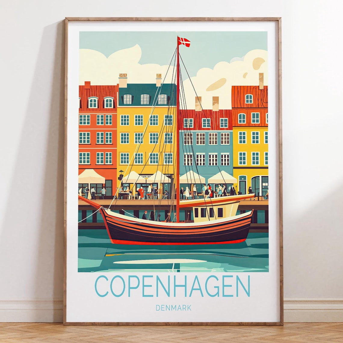 Copenhagen Denmark Travel Poster, Copenhagen City Wall Art, Denmark ...
