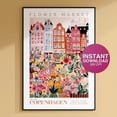 Copenhagen Flower Market Print Instant Botanical Wall Art Blue Art ...