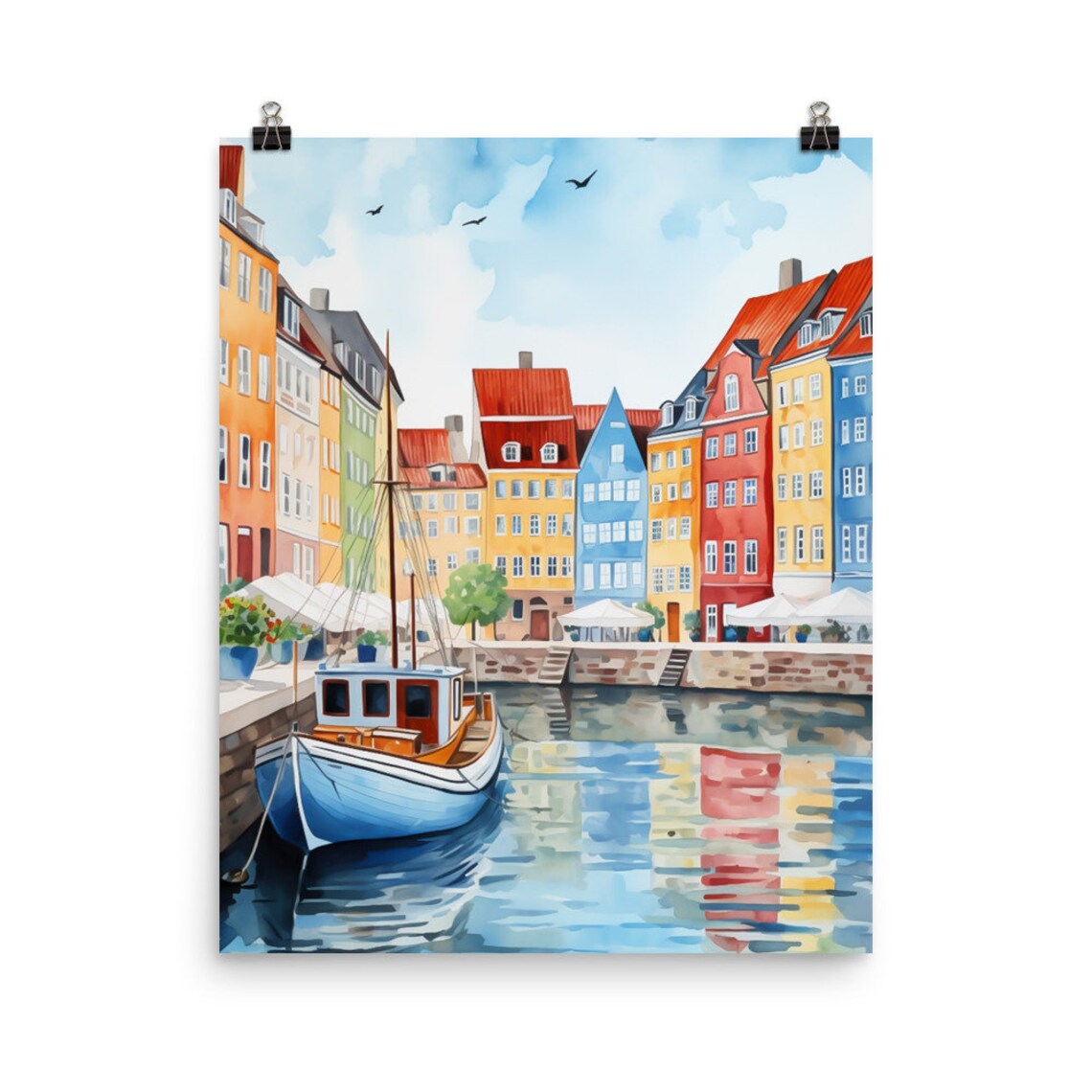 Copenhagen Print, Denmark Wall Art, Scandinavian City Poster, Colorful ...