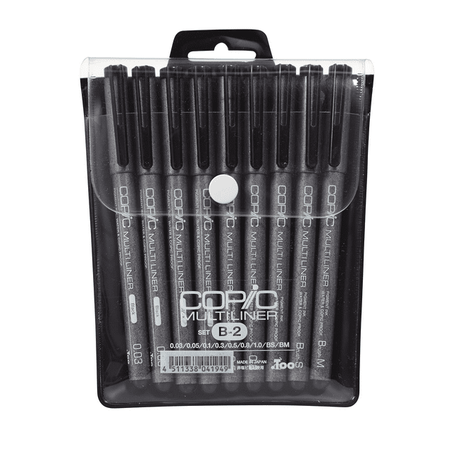 Copic Multiliner Set, 9-Pen, Black - Walmart.com