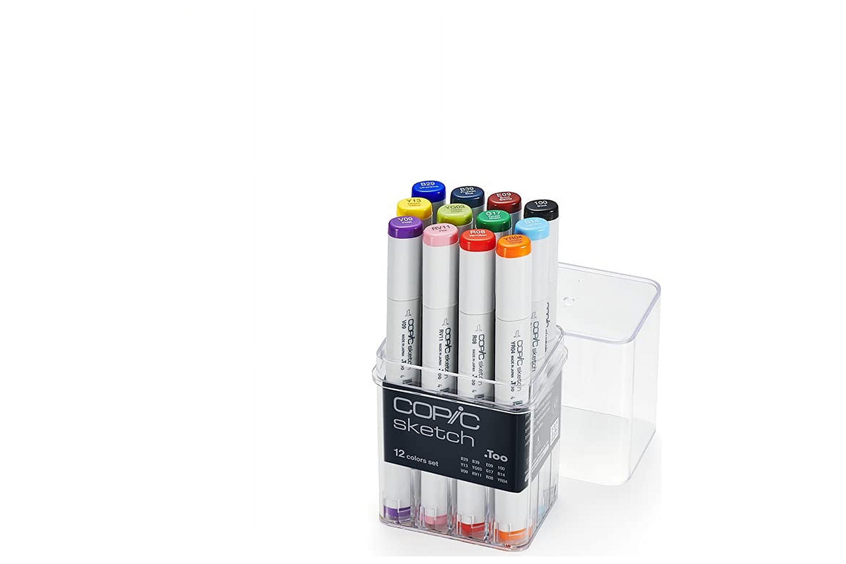 Copic Sketch, Alcohol-Based Markers, 12pc Set, Basic - Walmart.com