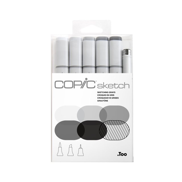 Copic Sketch Marker Set, 6-Colors, Grays - Walmart.com