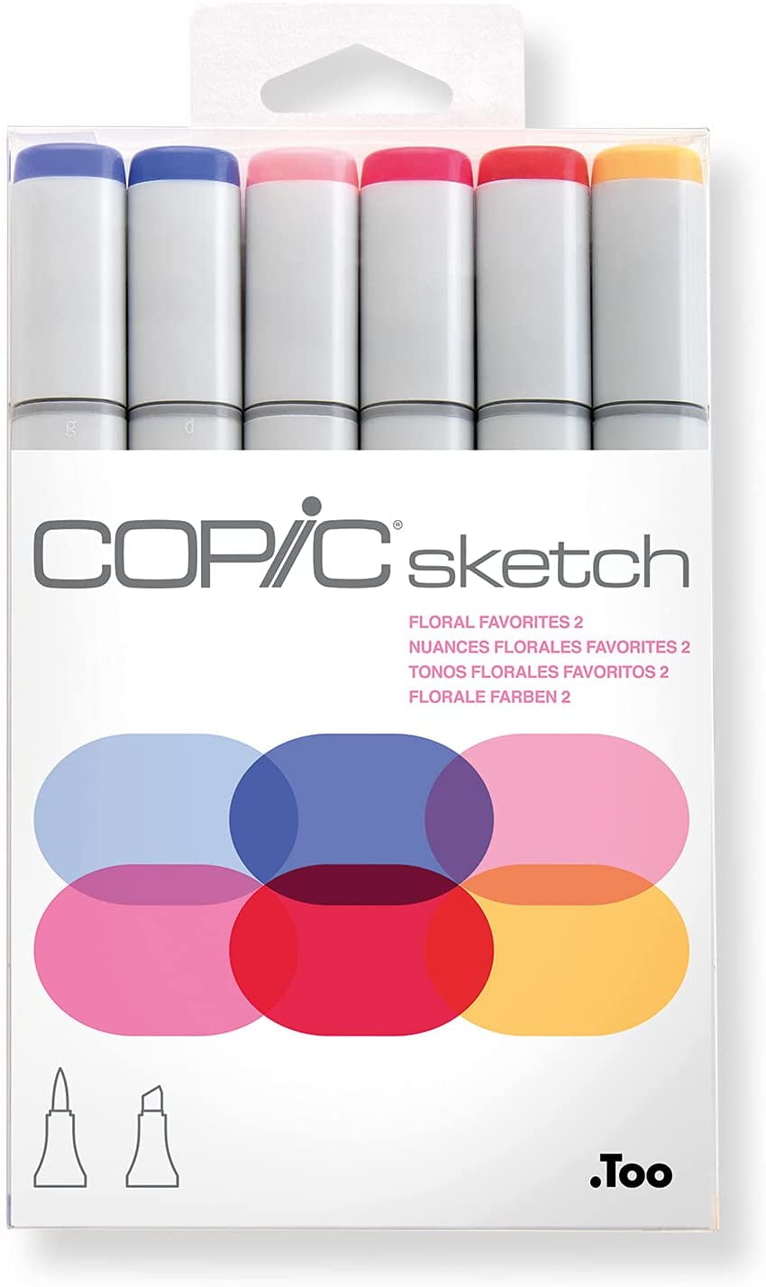 Copic Sketch Marker Set, 6-Colors, Floral Favorites 2 - Walmart.com