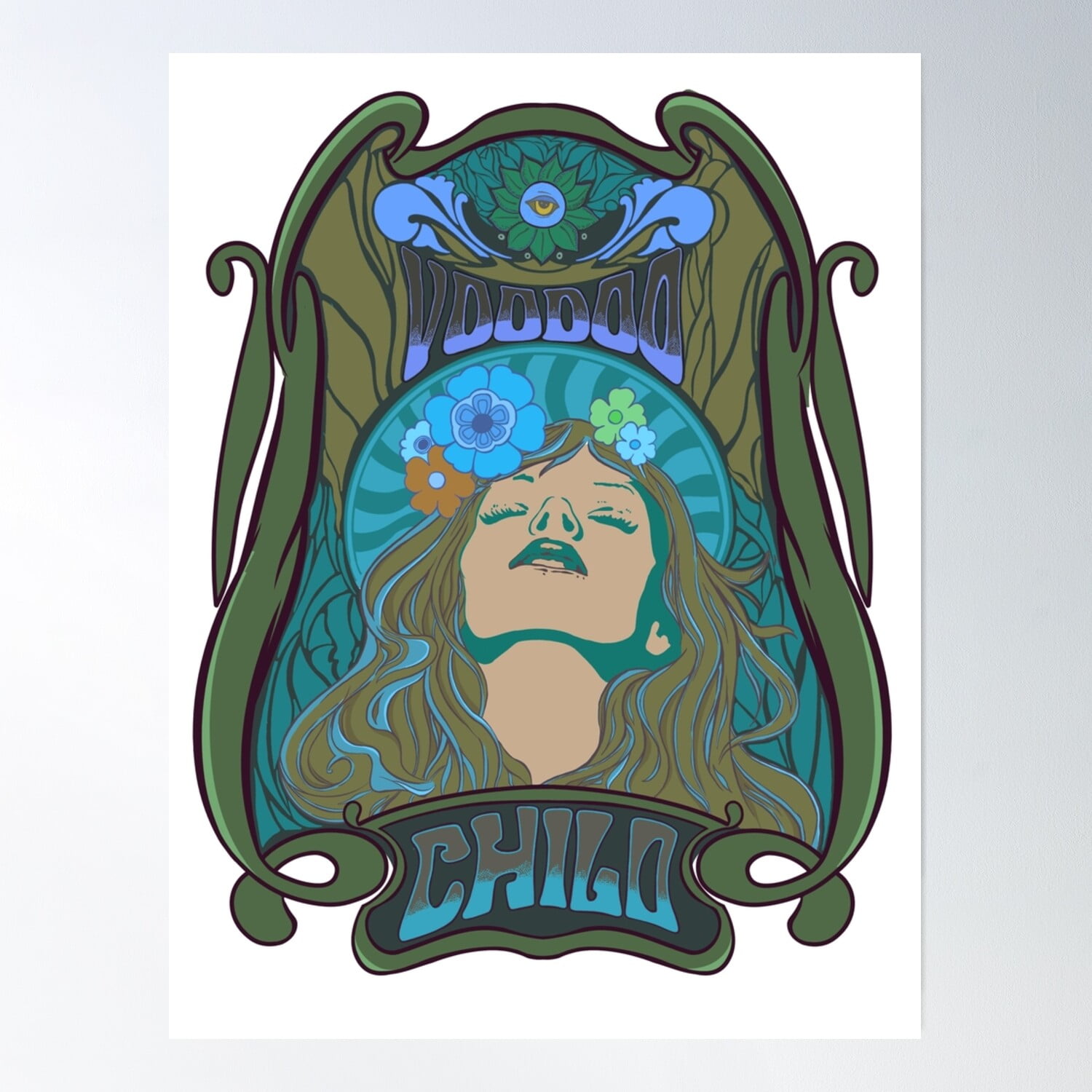 Copie De Pyschedelic Vintage 60S Hippie Design - Voodoo Child - Blue ...