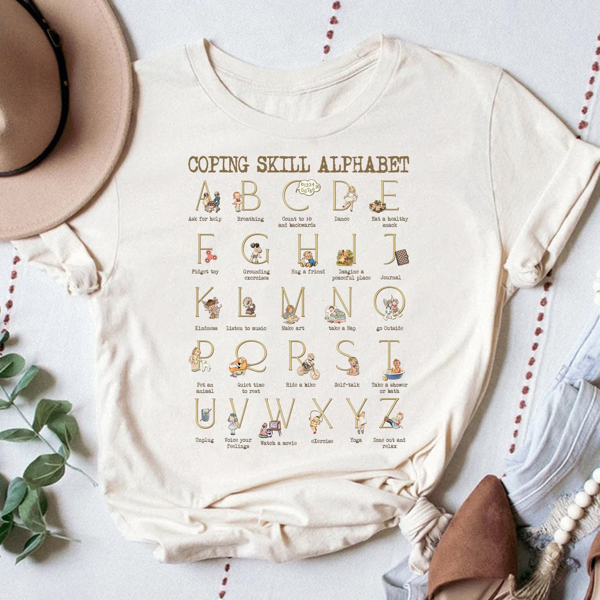 Coping Skill Alphabet Shirt, Alphabet Shirt, Mental Health Matters ...