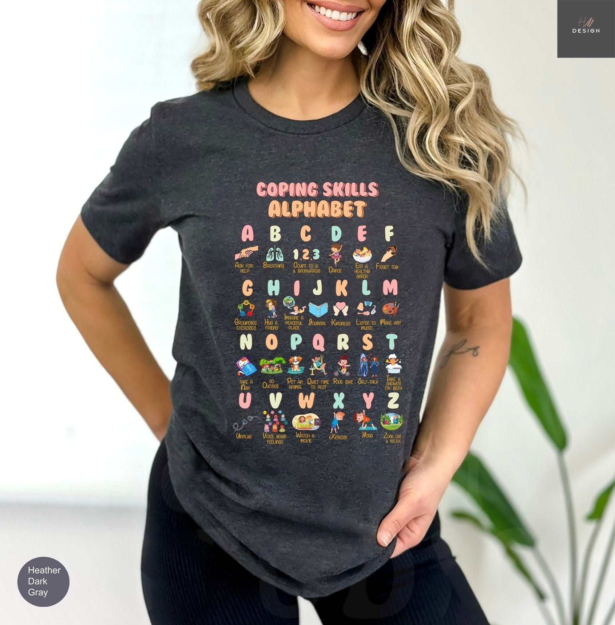 Coping Skills Alphabet Shirt, ABC Coping Skills Shirt, Mental Health ...