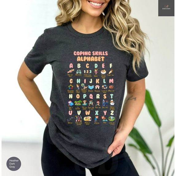 Coping Skills Alphabet Shirt, ABC Coping Skills Shirt, Mental Health ...