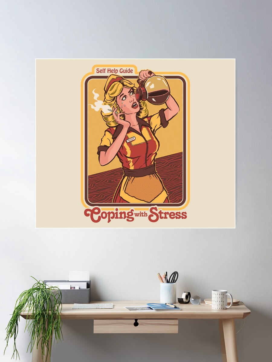 Coping With Stress Poster Wall Art, Modern Wall Decor For Living Room ...
