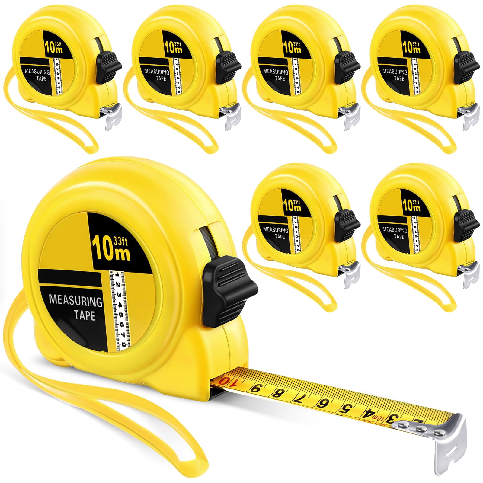 Copkim 6 Pcs Tape Measure 33 Ft/ 10 M Retractable Inch/Metric Scale ...