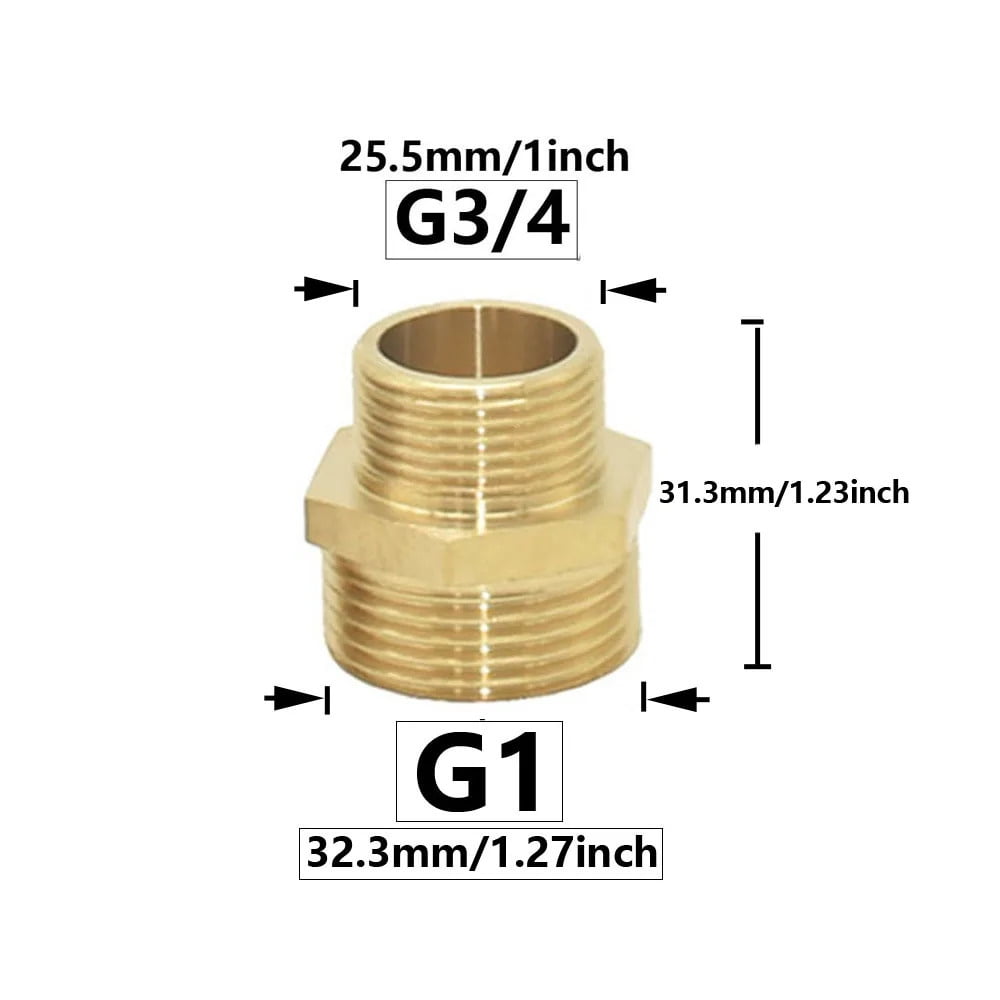 Copper 1/2" 3/4" 1" Thread Connector Fittings Water Pipe Reducer ...