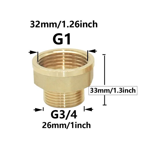 Copper 1/2" 3/4" 1" Thread Connector Fittings Water Pipe Reducer ...