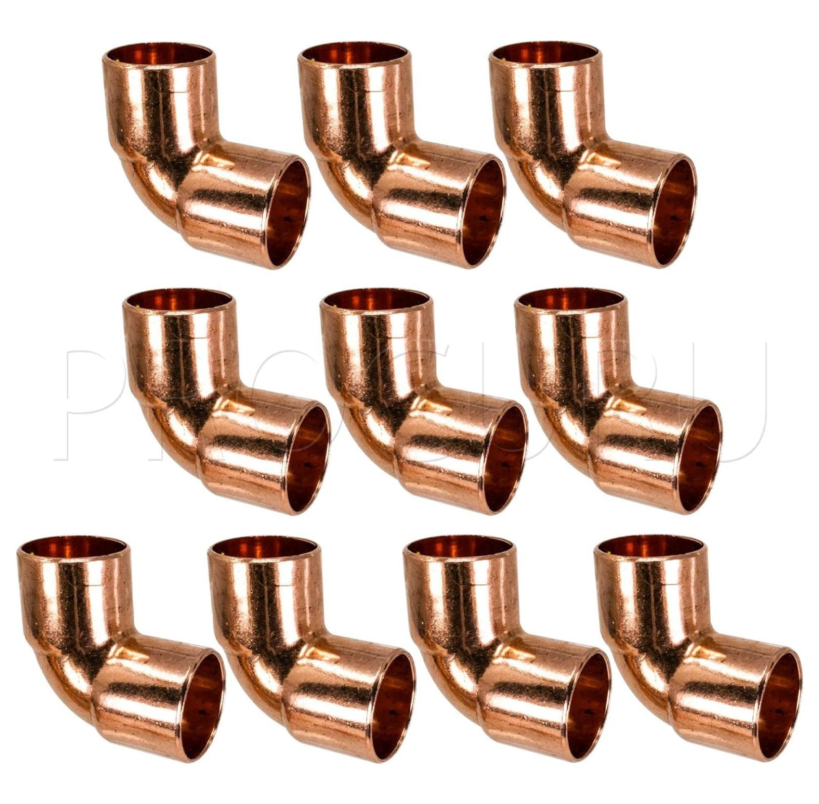Copper 10-Pack 1-1/2 Inch 90-Degree Elbow CxC, Short-Turn Copper ...