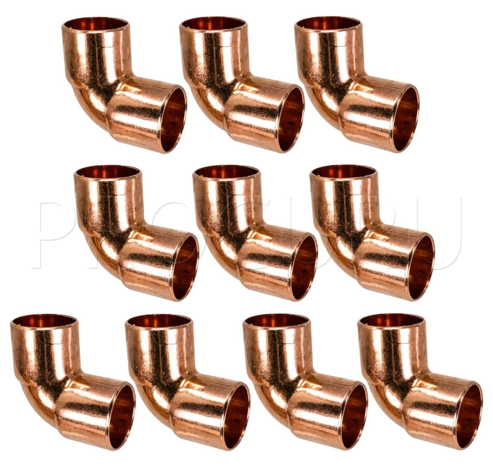 Copper 10-Pack 1-1/4" 90-Degree Elbow CxC Sweat, Certified Safe for ...