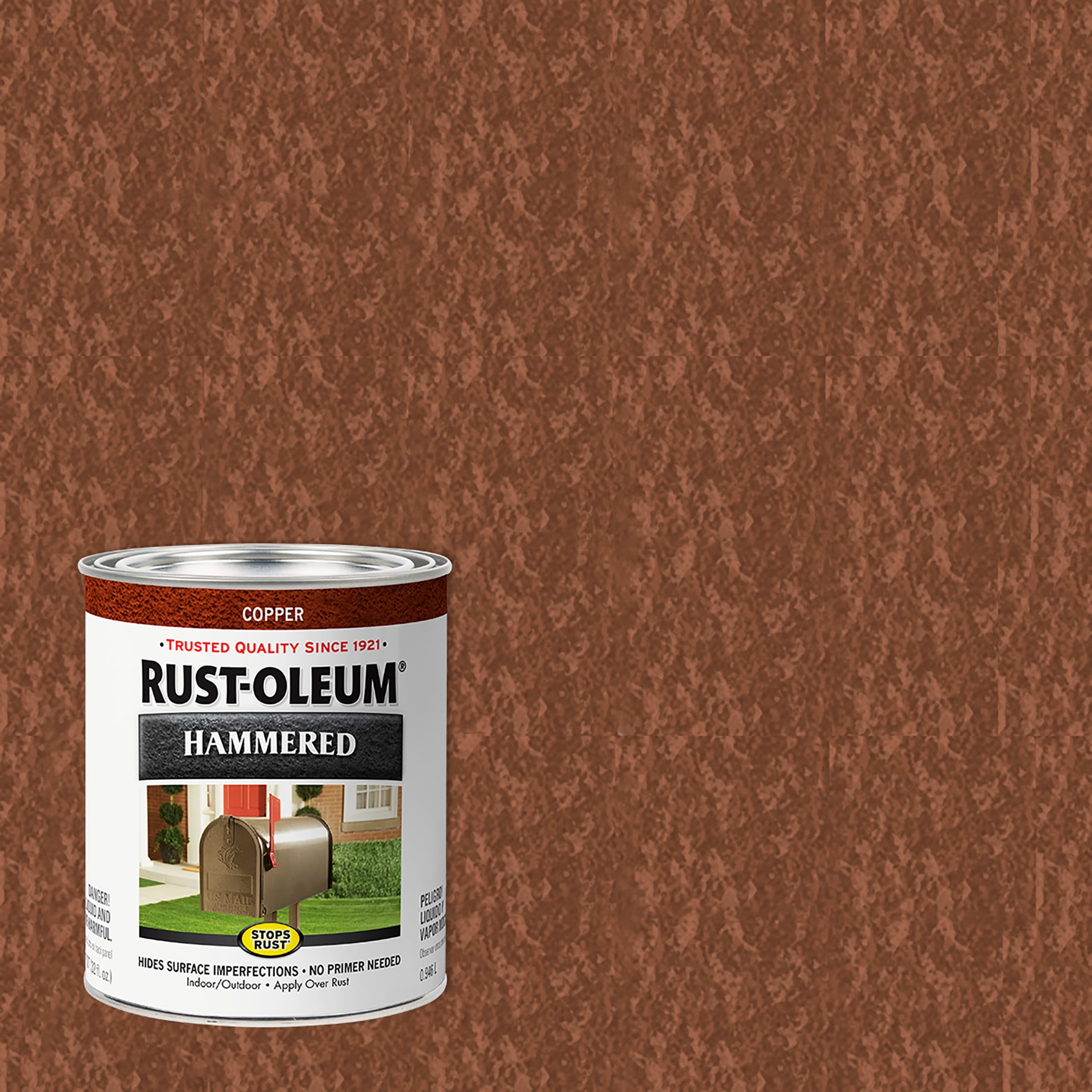 2 Pack, Copper(100 VOC), Rust-Oleum Stops Rust Hammered Paint- Quart ...