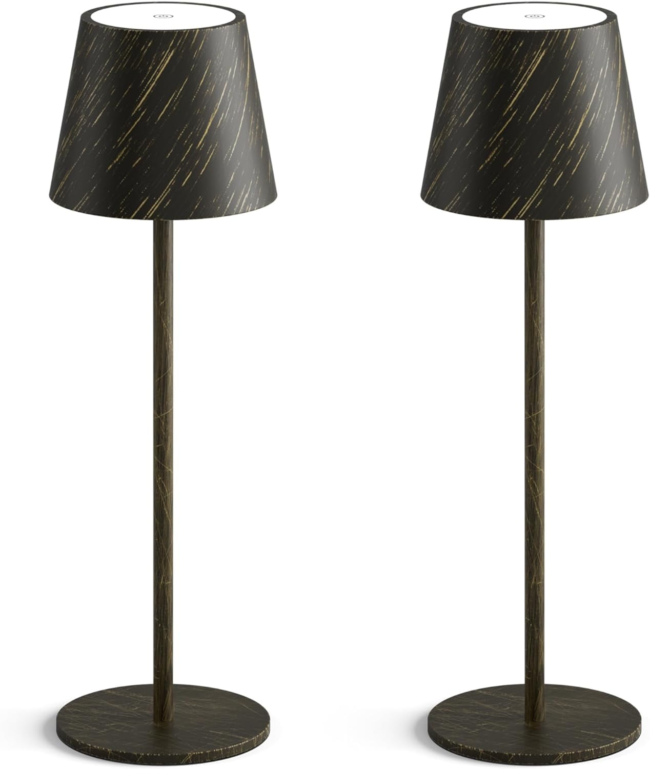 Copper 2-Pack Cordless Table Lamp, Rechargeable LED Desk Lamp with ...